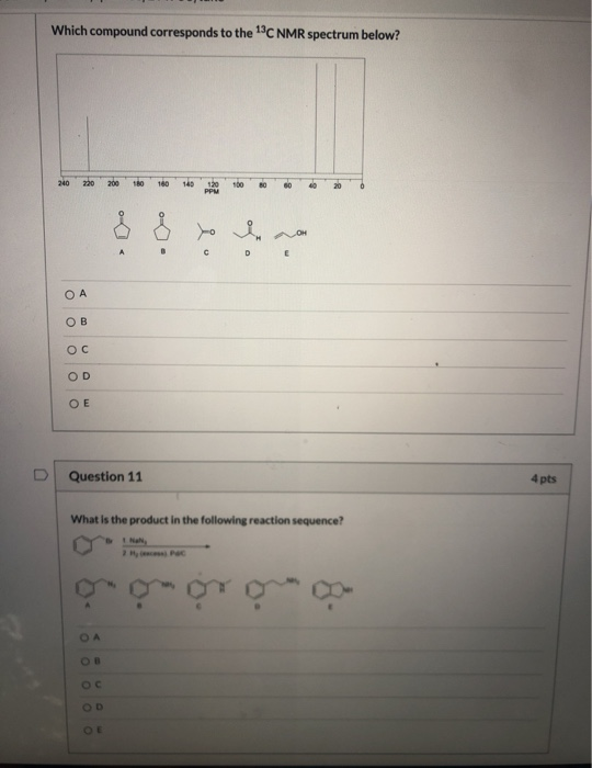 Solved Which compound corresponds to the 13C NMR spectrum | Chegg.com