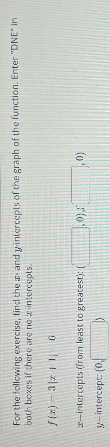 Solved For the following exercise, find the x - ﻿and | Chegg.com