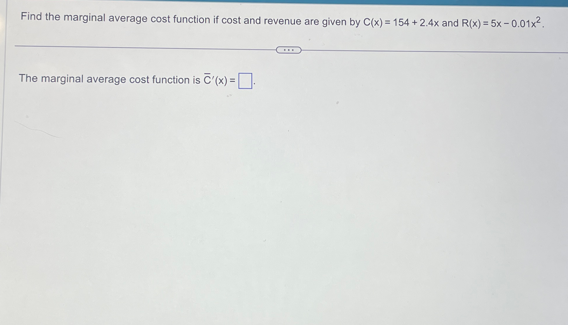 Solved Find the marginal average cost function if cost and | Chegg.com