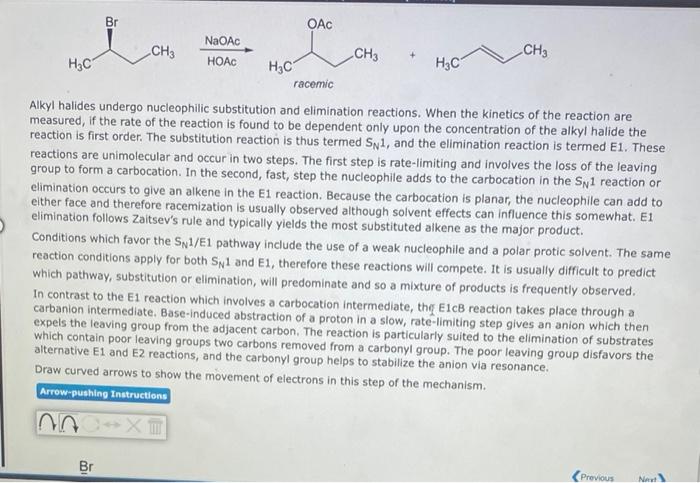 Solved Alkyl halides undergo nucleophilic substitution and | Chegg.com