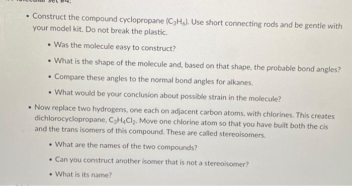 Solved - Construct the compound cyclopropane (C3H6). Use | Chegg.com