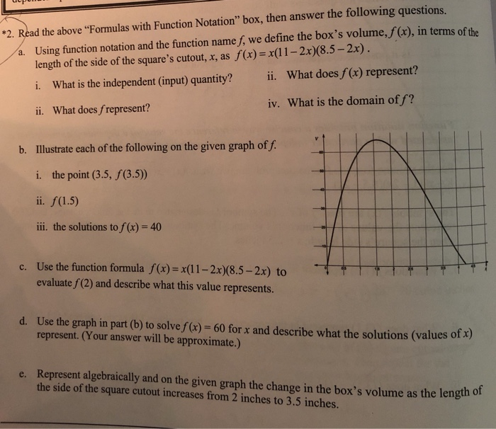 Solved *2. Read the above “Formulas with Function Notation" | Chegg.com