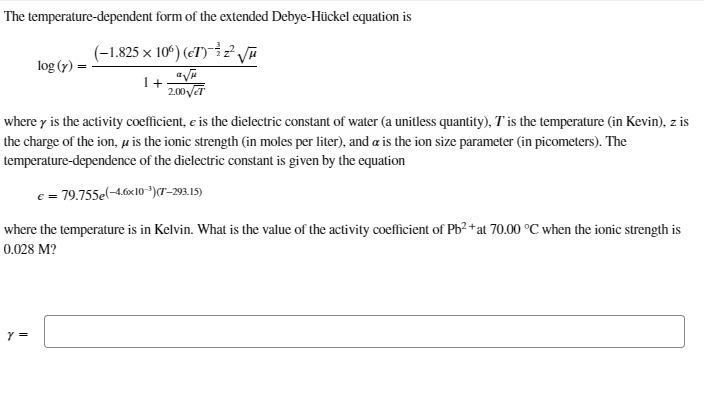 Solved The temperature-dependent form of the extended | Chegg.com
