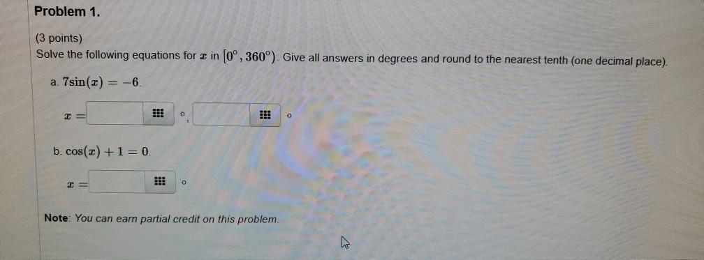 Solved Problem 1. (3 points) Solve the following equations | Chegg.com
