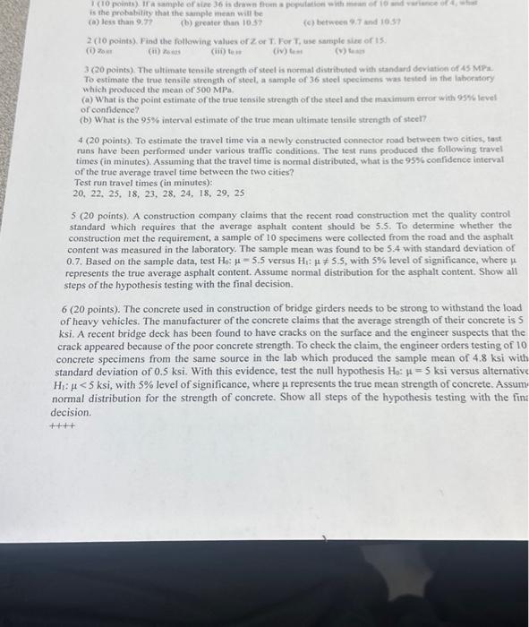 Solved to the prokefifity that the sainpte mean witt te (a) | Chegg.com