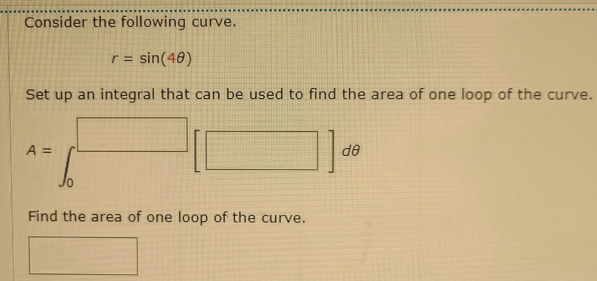 Solved Set up an integral that can be used to find the area | Chegg.com
