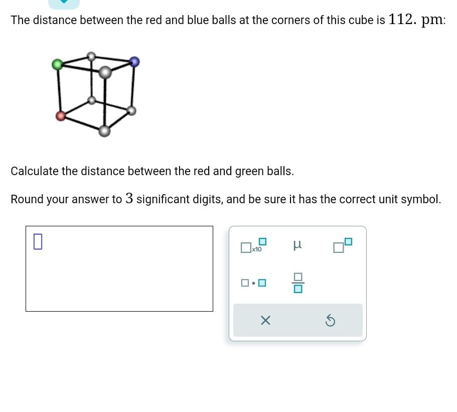 Solved The distance between the red and blue balls at the | Chegg.com