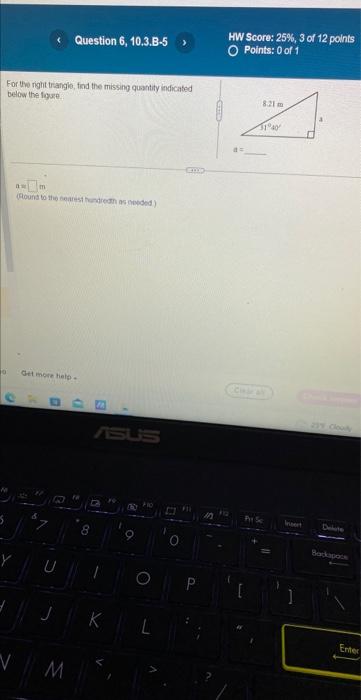 Solved For twe right traingle, find the missing quantity | Chegg.com
