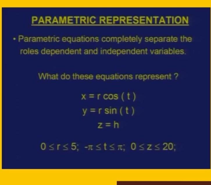 Solved PARAMETRIC REPRESENTATION - Parametric equations | Chegg.com