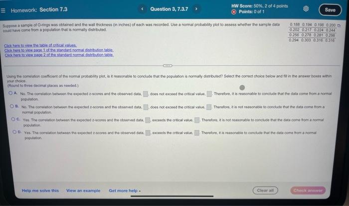 Solved Homework Section 7 3 Question 3 7 3 7 Hw Score