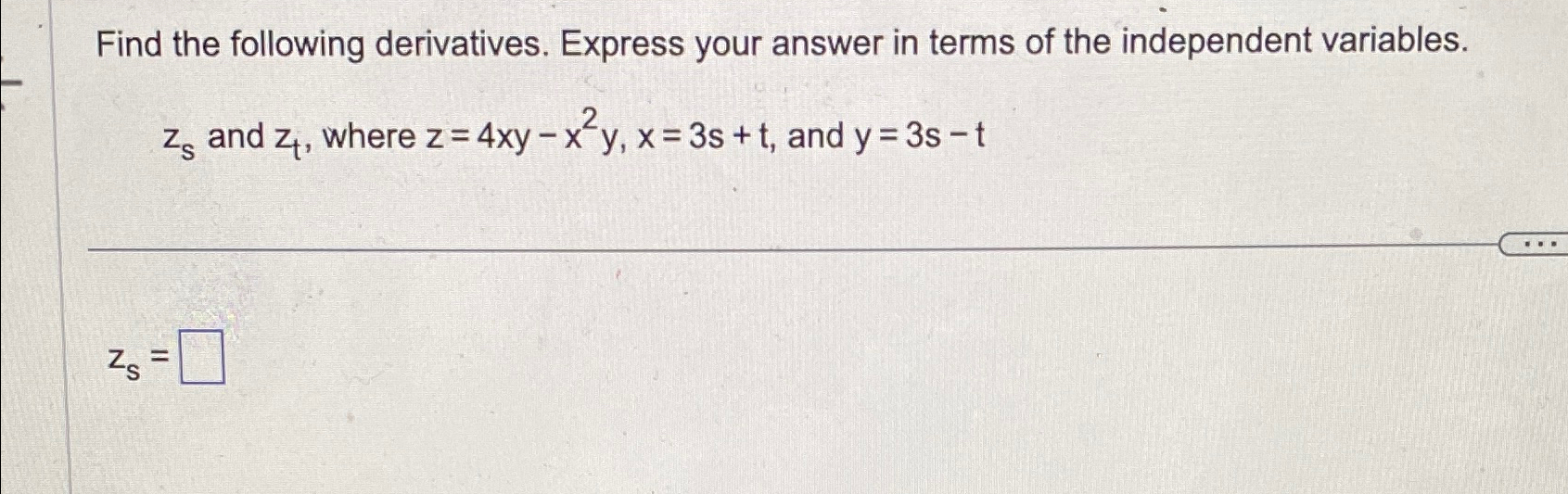 Solved Find the following derivatives. Express your answer | Chegg.com