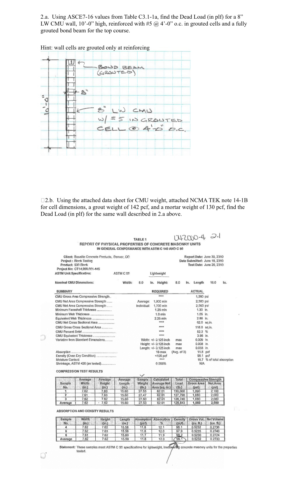 Solved 2.a. ﻿Using ASCE7-16 ﻿values from Table C3.1-1a, | Chegg.com