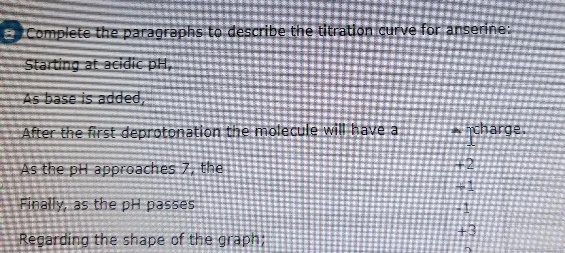 Solved The structure of anserine at pH 7 is shown below. It | Chegg.com