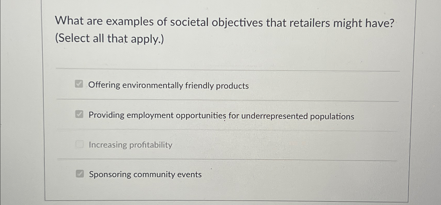 Solved What are examples of societal objectives that | Chegg.com