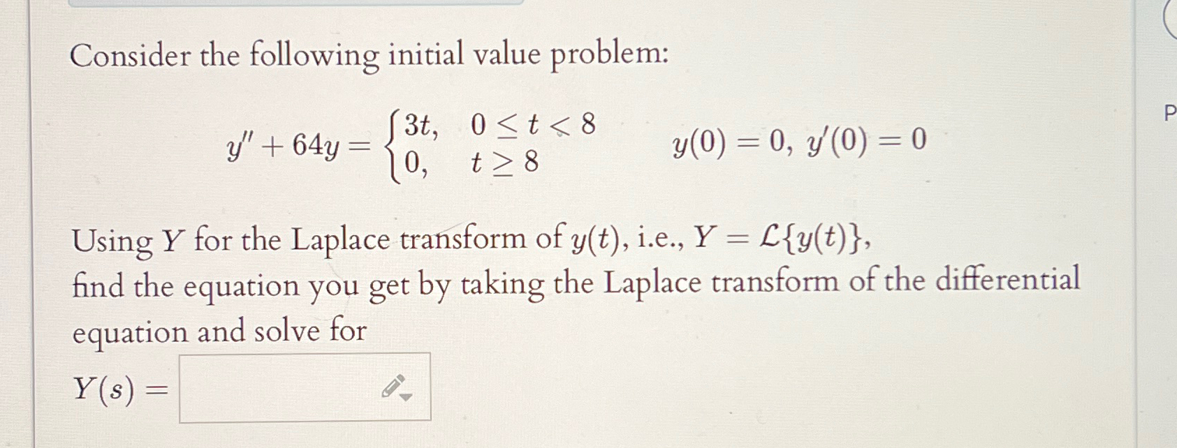 Consider the following initial value | Chegg.com