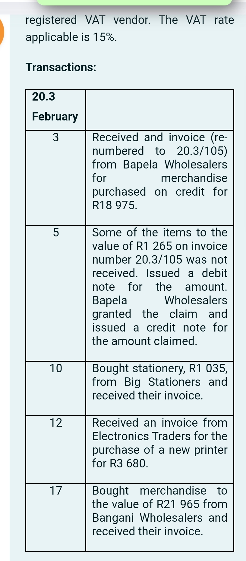 registered VAT vendor. The VAT rate applicable is | Chegg.com