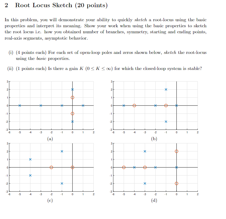 2 ﻿Root Locus Sketch (20 ﻿points)In this problem, you | Chegg.com