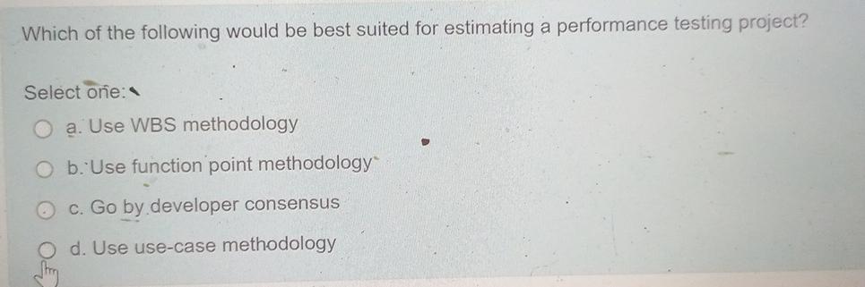 Solved Which of the following would be best suited for | Chegg.com