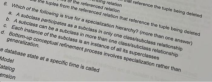 Solved ng relation the referenced relation the tuples from | Chegg.com