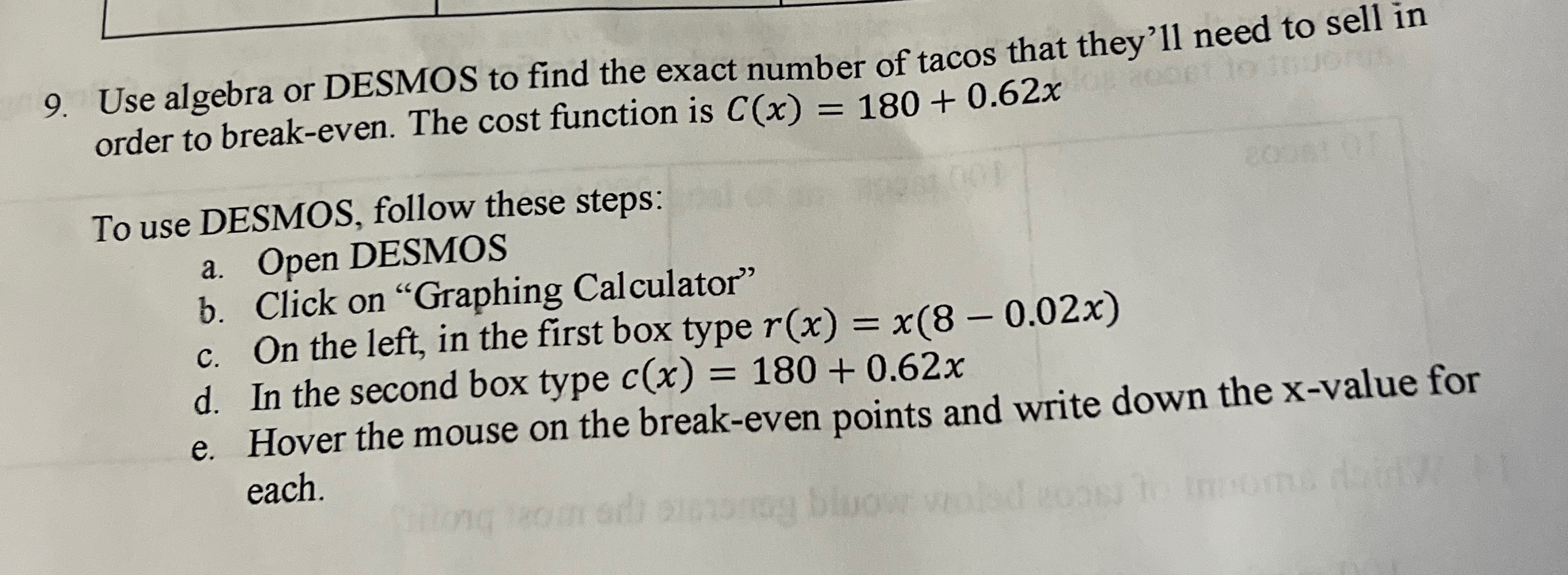 Solved Use algebra or DESMOS to find the exact number of | Chegg.com