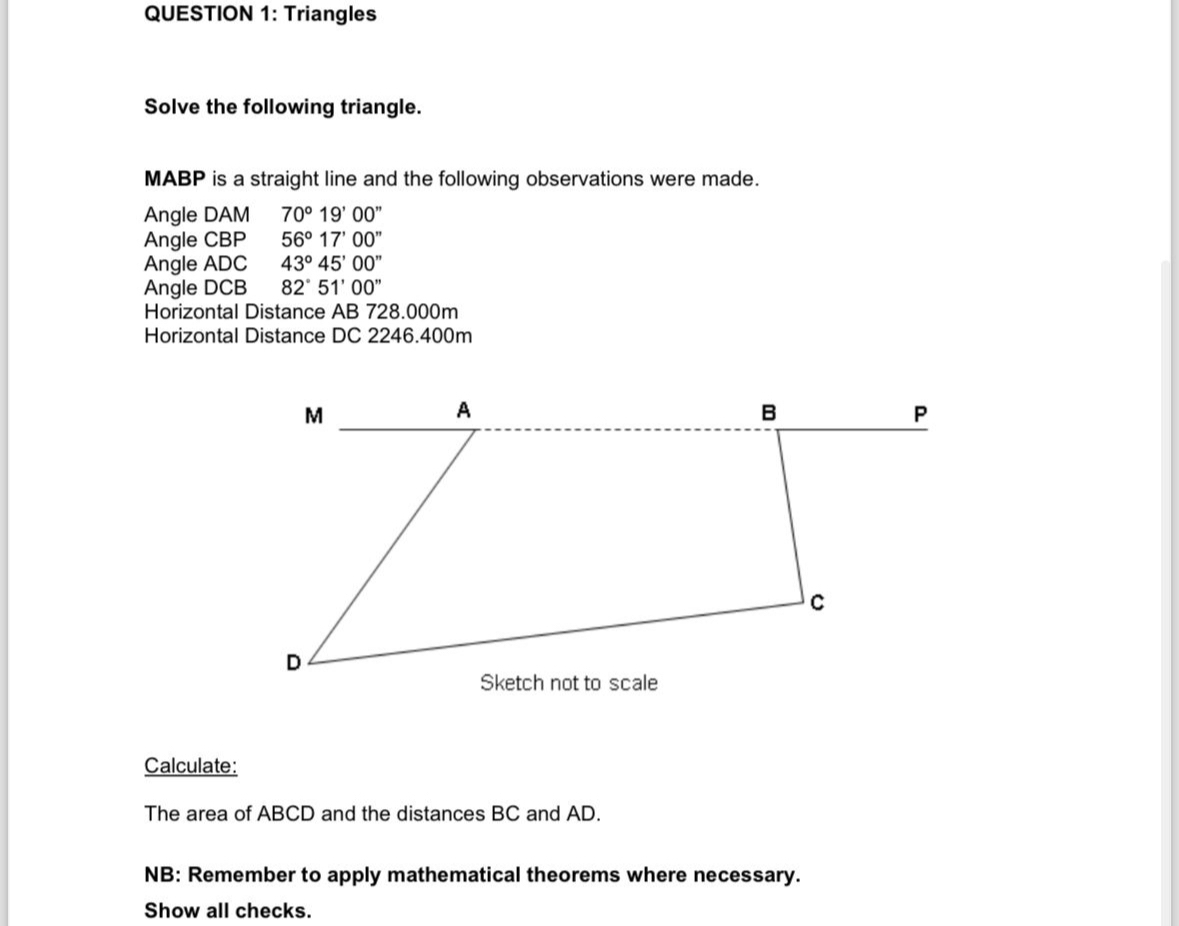 Solved QUESTION 1: TrianglesSolve the following | Chegg.com