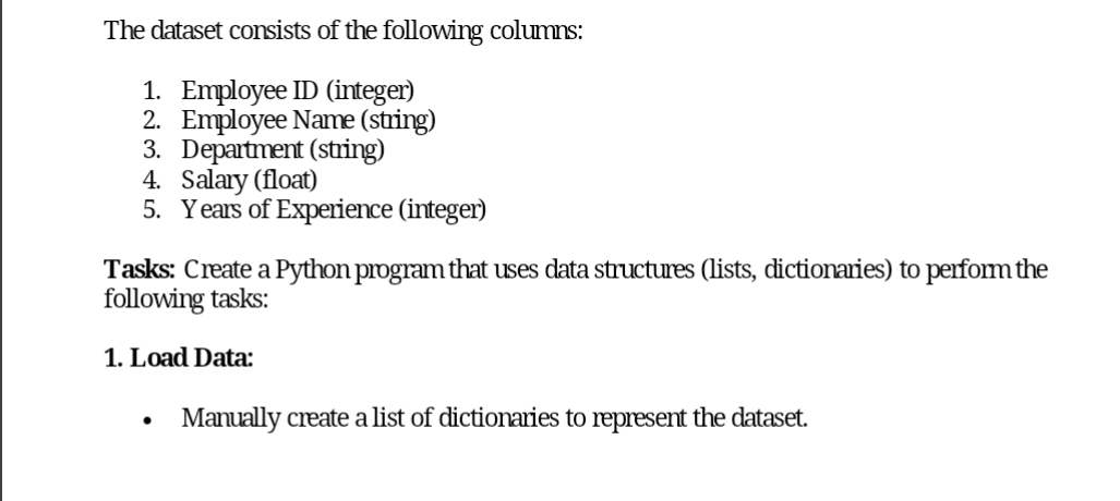 Solved The dataset consists of the following | Chegg.com