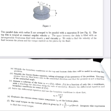 Two parallel disks with radius R are arranged to be | Chegg.com