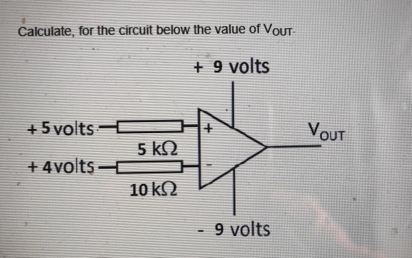 Solved Calculate, for the circuit below the value of VOUT + | Chegg.com