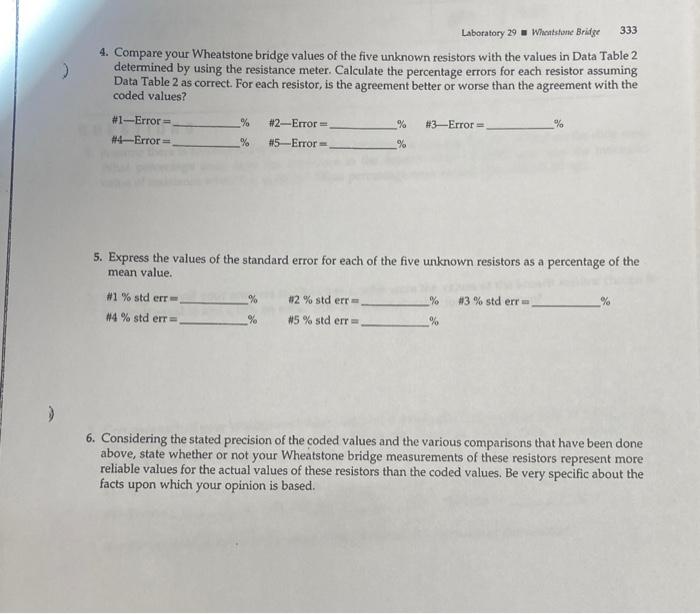 Solved Non pe LABORATORY 29 Wheatstone Bridge LABORATORY | Chegg.com
