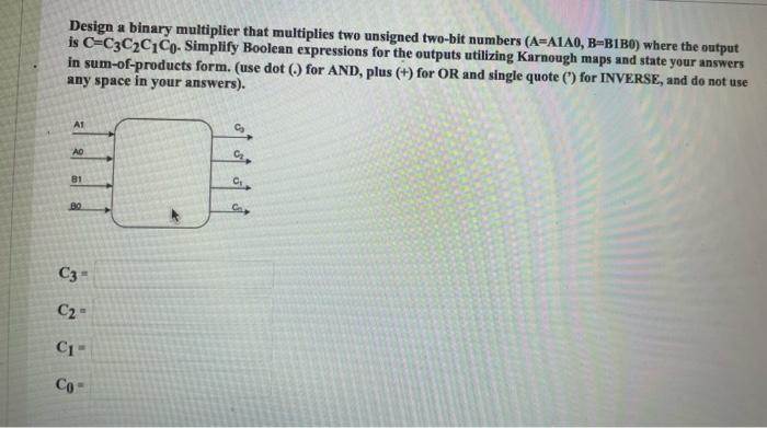 Solved Design A Binary Multiplier That Multiplies Two 2918