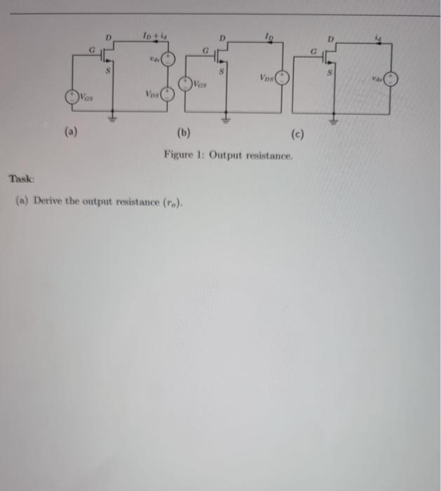 Solved Figure 1: Output resistance. Task: (a) Derive the | Chegg.com