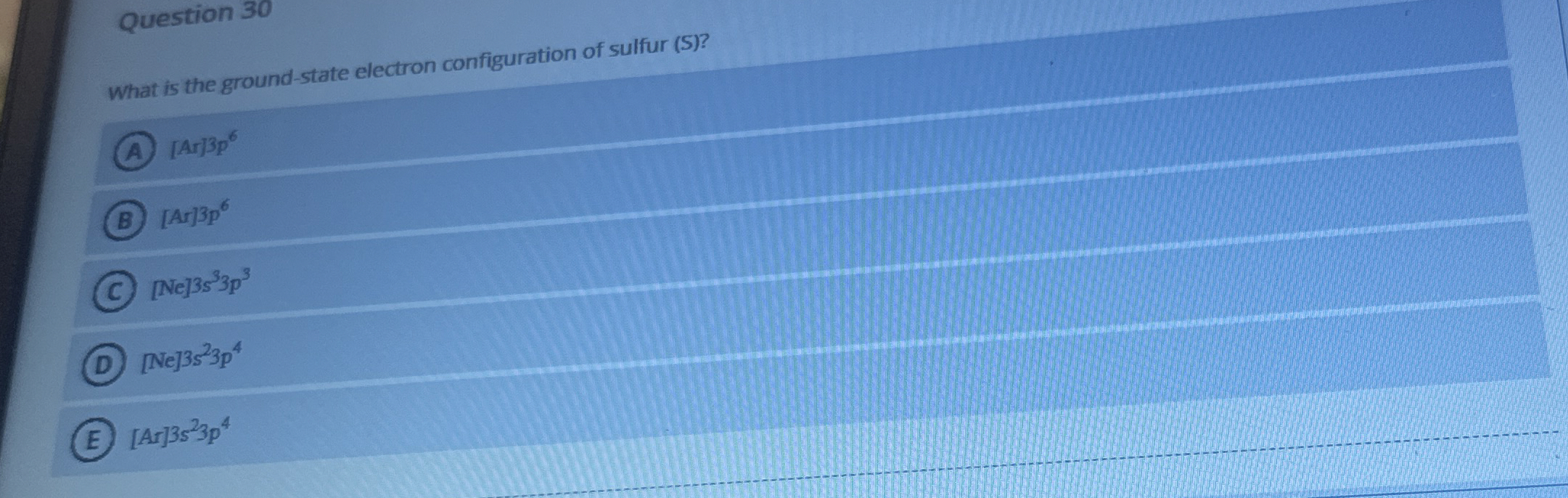 High Quality SOLUTION Question 30What is the ground-state electron | Chegg.com
