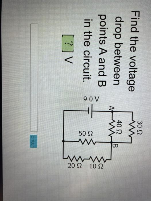 Solved 30 12 Find the voltage drop between points A and B in | Chegg.com