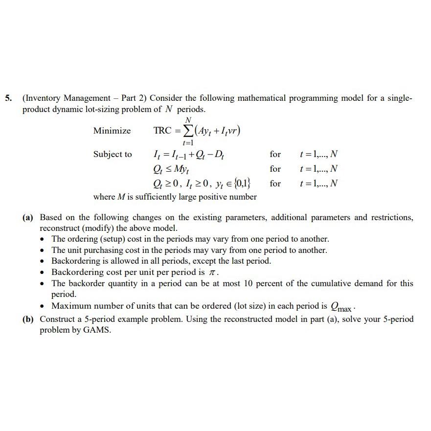 Solved (Inventory Management - ﻿Part 2) ﻿Consider the | Chegg.com
