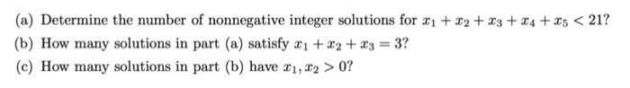 Solved (a) Determine the number of nonnegative integer | Chegg.com