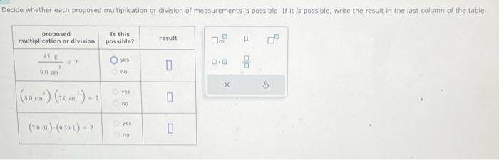 Solved Decide whether each proposed multiplication or | Chegg.com