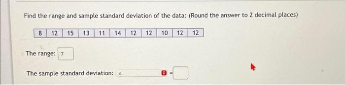 Solved Calculate the mean and sample standard deviation of | Chegg.com