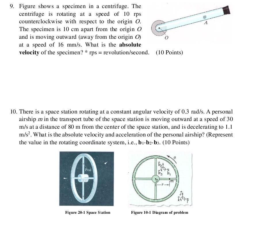 Solved 9. Figure shows a specimen in a centrifuge. The | Chegg.com