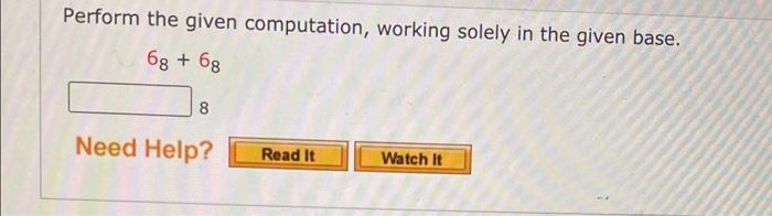Solved Perform the given computation, working solely in the | Chegg.com