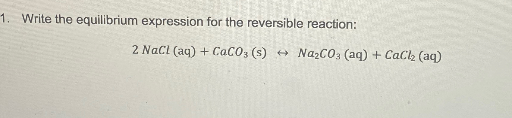Solved Write the equilibrium expression for the reversible | Chegg.com
