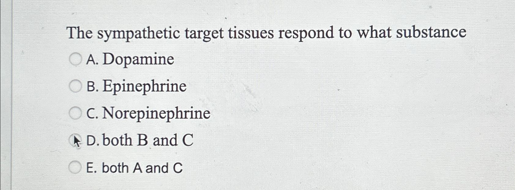 Solved The sympathetic target tissues respond to what | Chegg.com