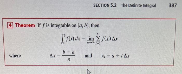 Solved 4 Theorem If f is integrable on [a,b], then | Chegg.com