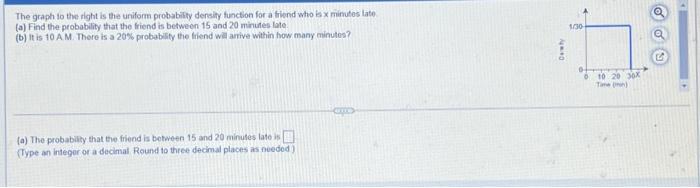 Solved The graph to the right is the uniform probability | Chegg.com