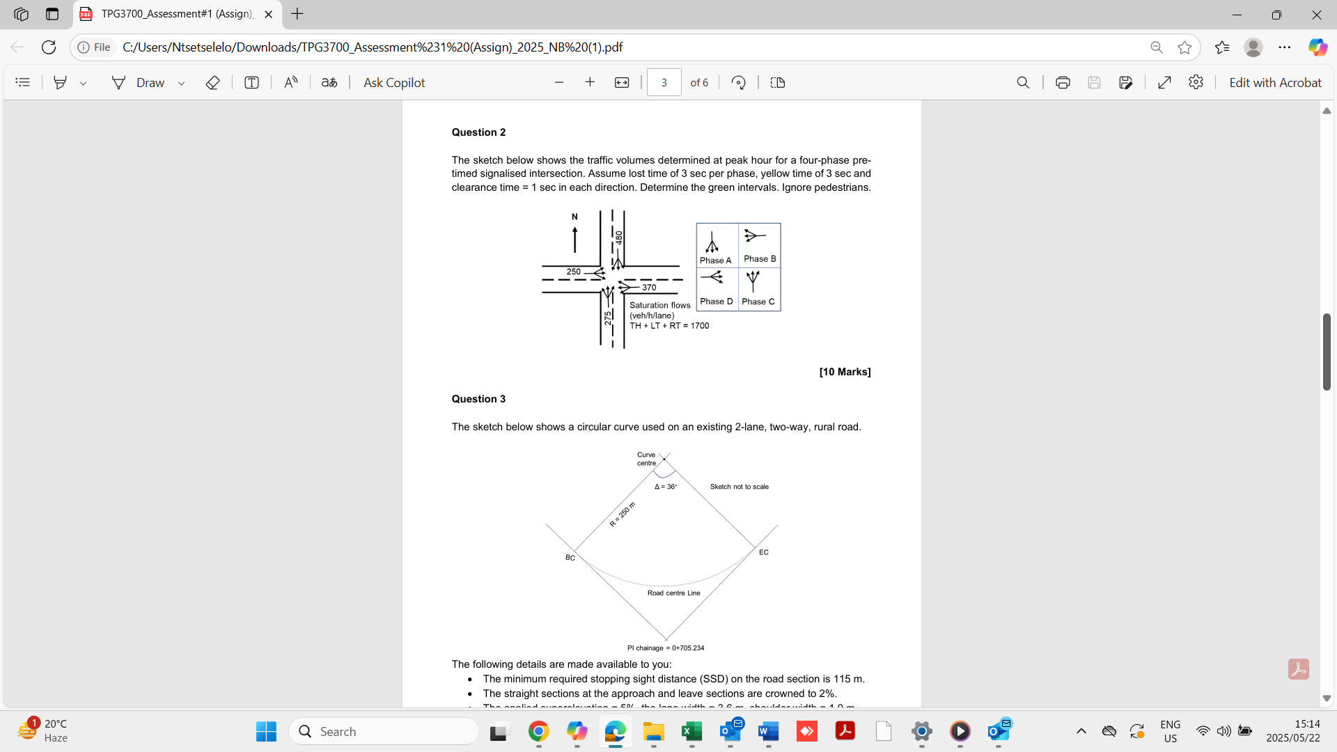 Question 2 ﻿The sketch below shows the traffic | Chegg.com