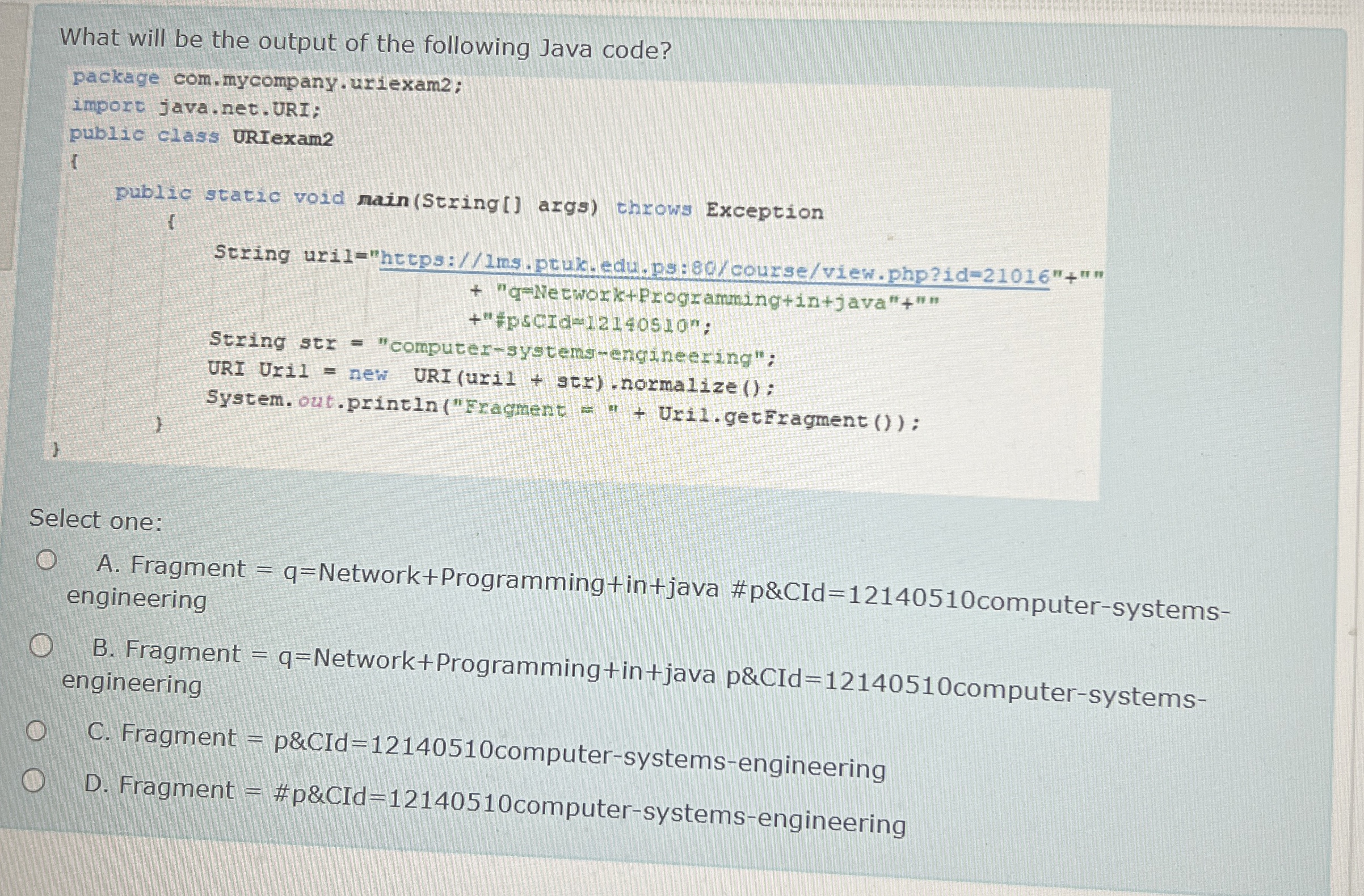 Solved What will be the output of the following Java | Chegg.com