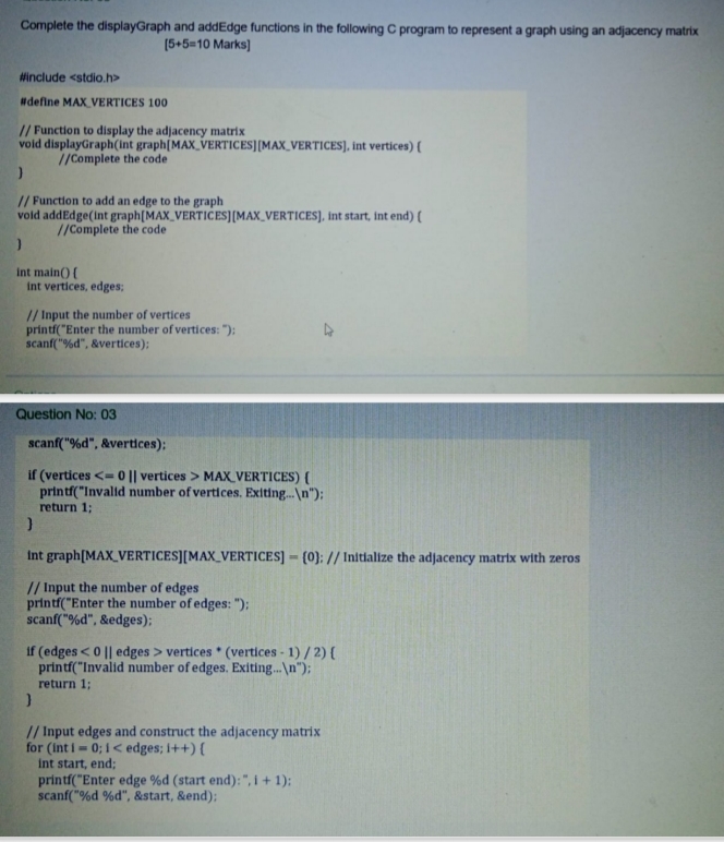 Solved Question No: 03If (vertices ﻿MAX | Chegg.com