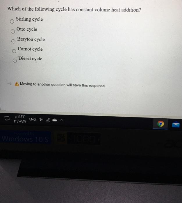 Solved Which of the following cycle has constant volume heat | Chegg.com