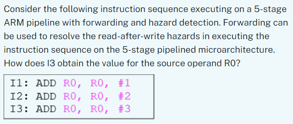 Solved Consider the following instruction sequence executing | Chegg.com