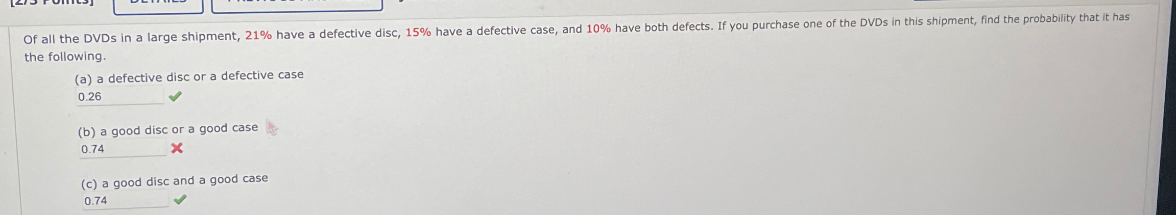 Solved the following.(a) ﻿a defective disc or a defective | Chegg.com