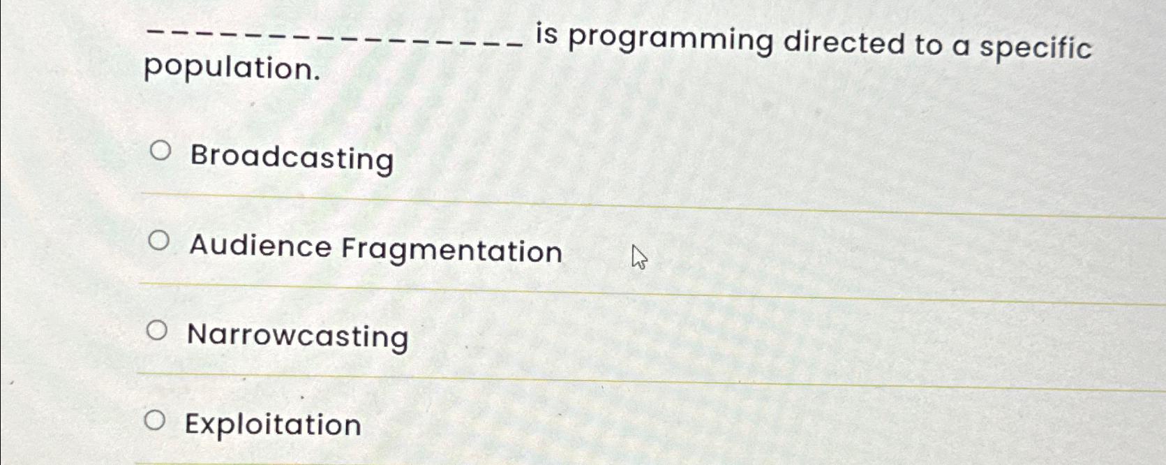 Solved is programming directed to a specific | Chegg.com